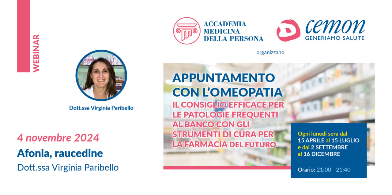 WEBINAR - APPUNTAMENTO CON L’OMEOPATIA - AFONIA E RAUCEDINE - Dott.ssa ...